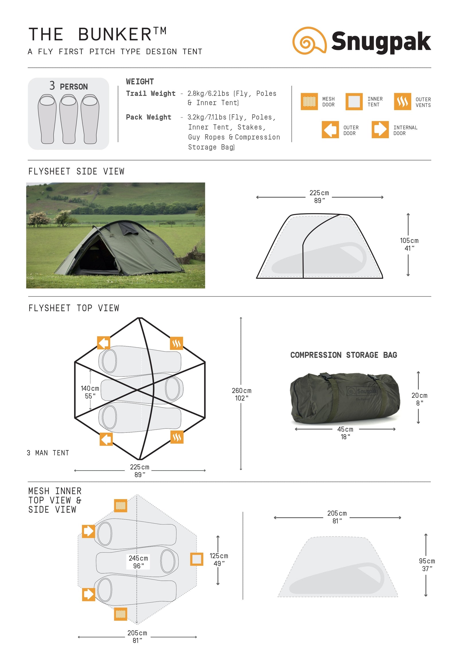 Snugpak The Bunker 3-person Tent